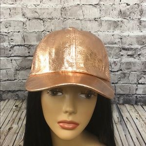 Accessories | Metallic Rose Gold Baseball Cap Nwt | Poshmark